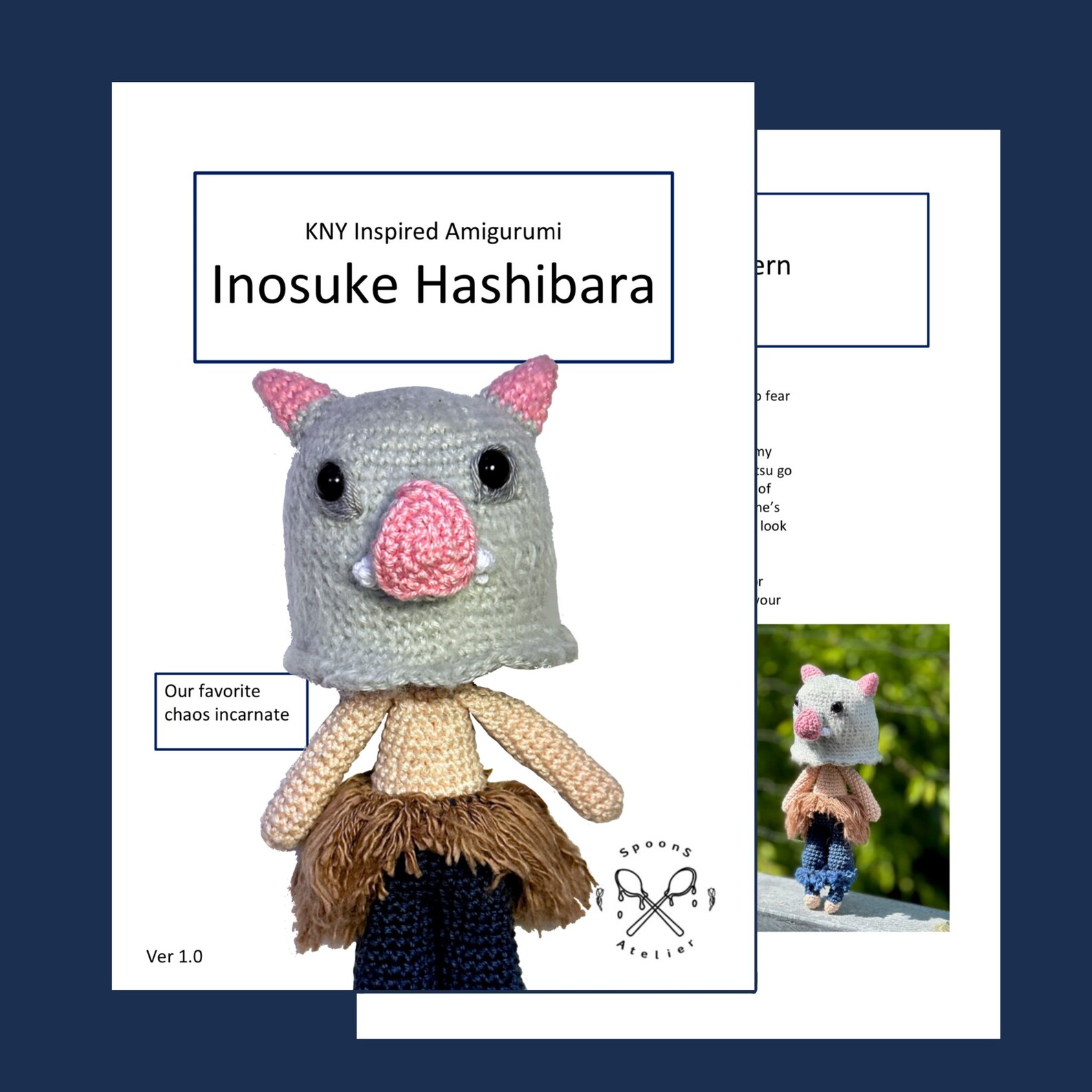 Inosuke Hashibara KNY Inspired Crochet Pattern Amigurumi Kimetsu No ...