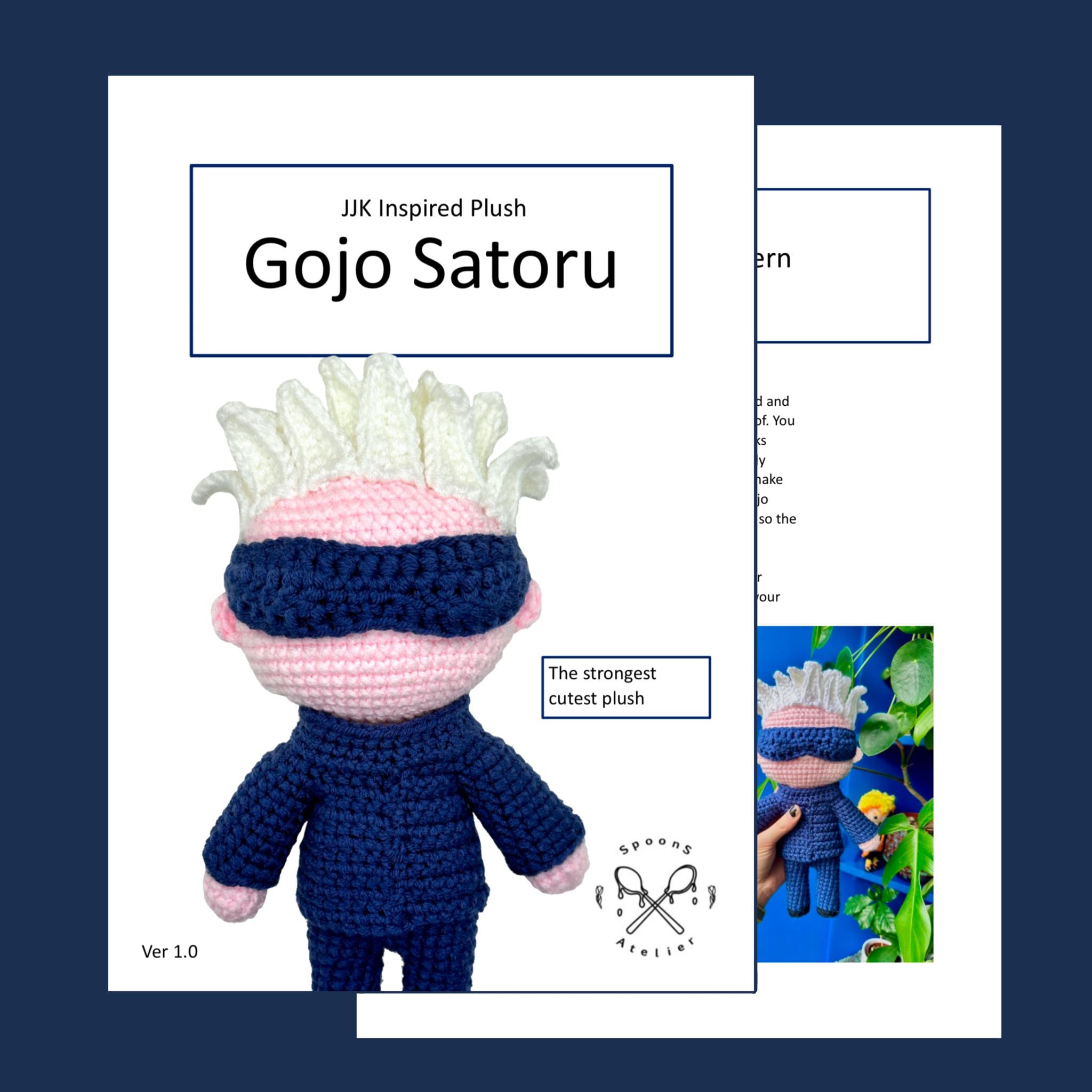 Gojo Crochet Pattern Plush Gojo Satoru Jujutsu Kaisen JJK Inspired - Etsy