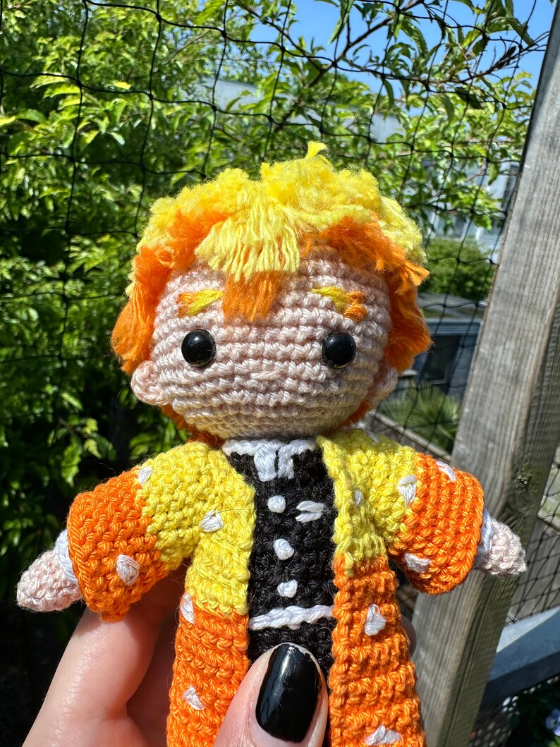 Zenitsu Agatsuma KNY Inspired Crochet Pattern Amigurumi Kimetsu No ...