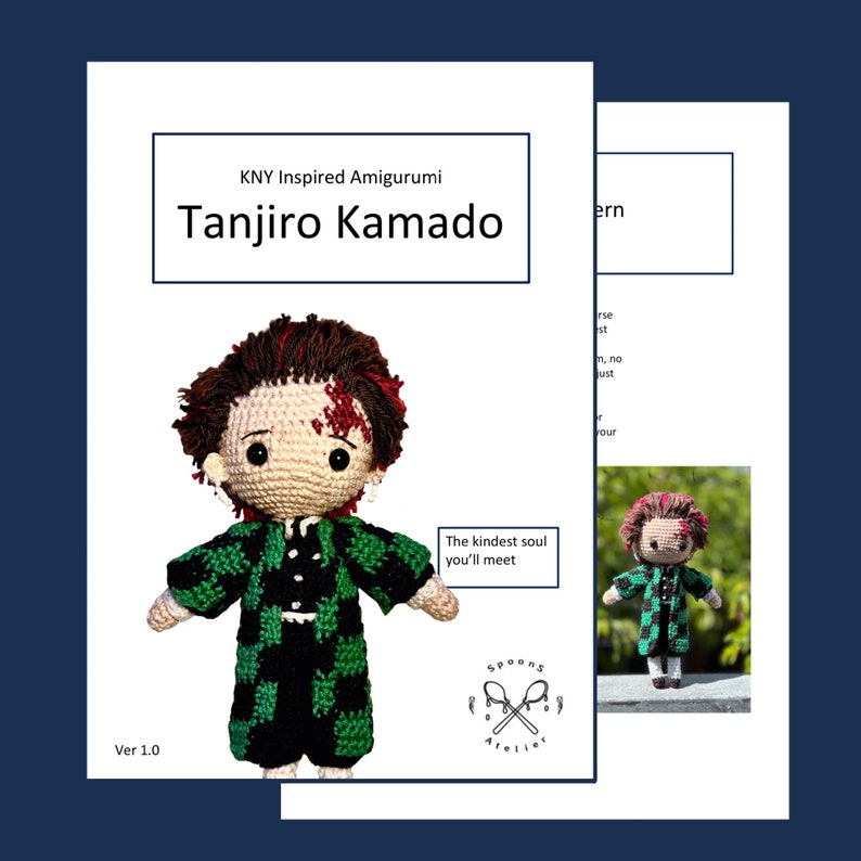 Tanjiro Kamado KNY Inspired Crochet Pattern Amigurumi Kimetsu No Yaiba ...
