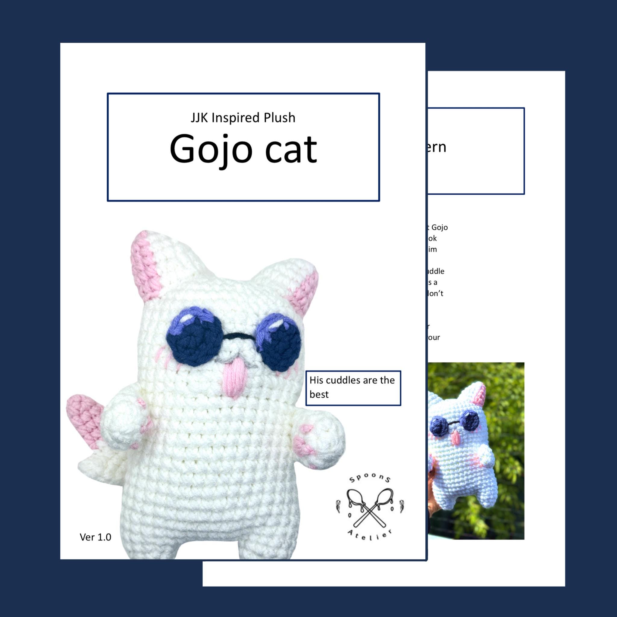 Gojo Cat Crochet Pattern Gojo Satoru Inspired Jujutsu Kaisen - Etsy