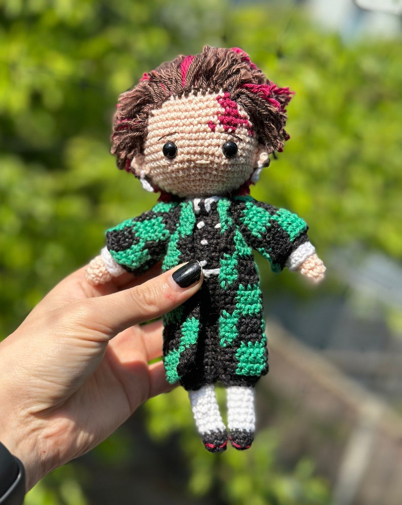 Tanjiro Kamado KNY Inspired Crochet Pattern Amigurumi Kimetsu No Yaiba ...