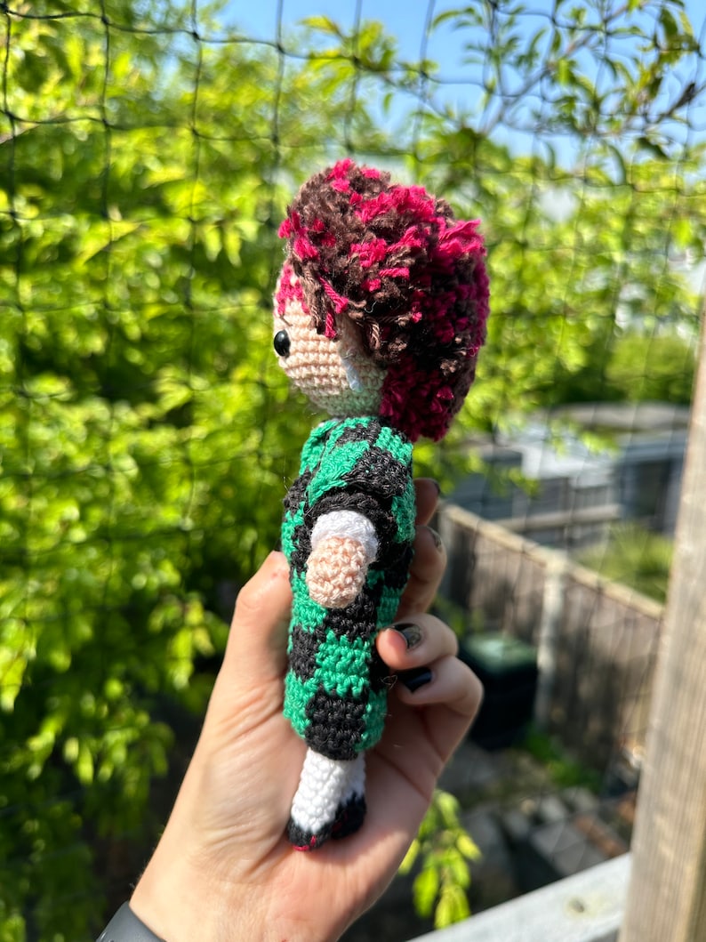 Tanjiro Kamado KNY Inspired Crochet Pattern Amigurumi Kimetsu No Yaiba ...