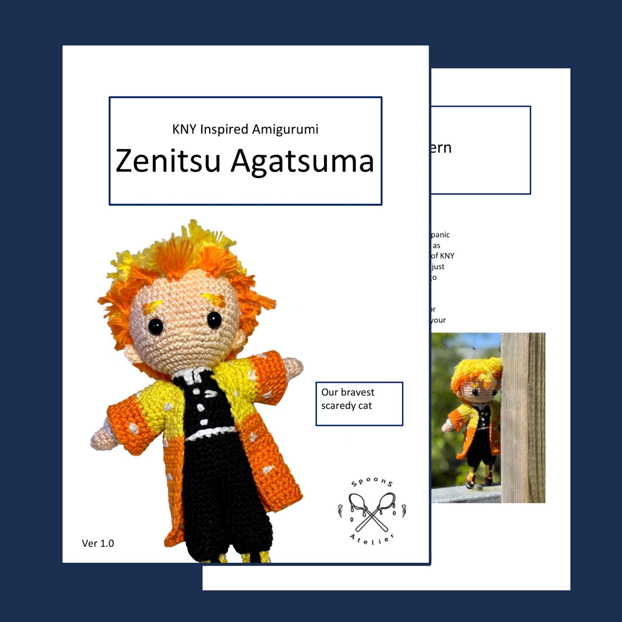 Zenitsu Agatsuma KNY Inspired Crochet Pattern Amigurumi Kimetsu No ...