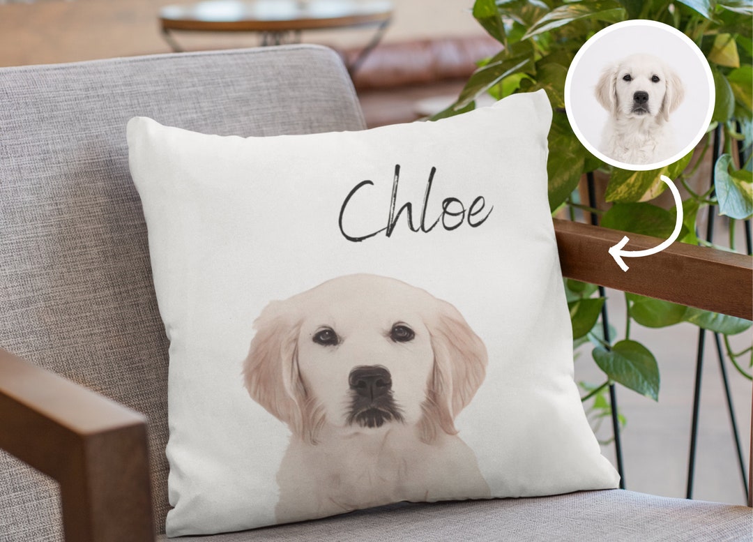 Custom Dog Pillow, Personalized Pet Portrait Pillow, Customized Dog ...