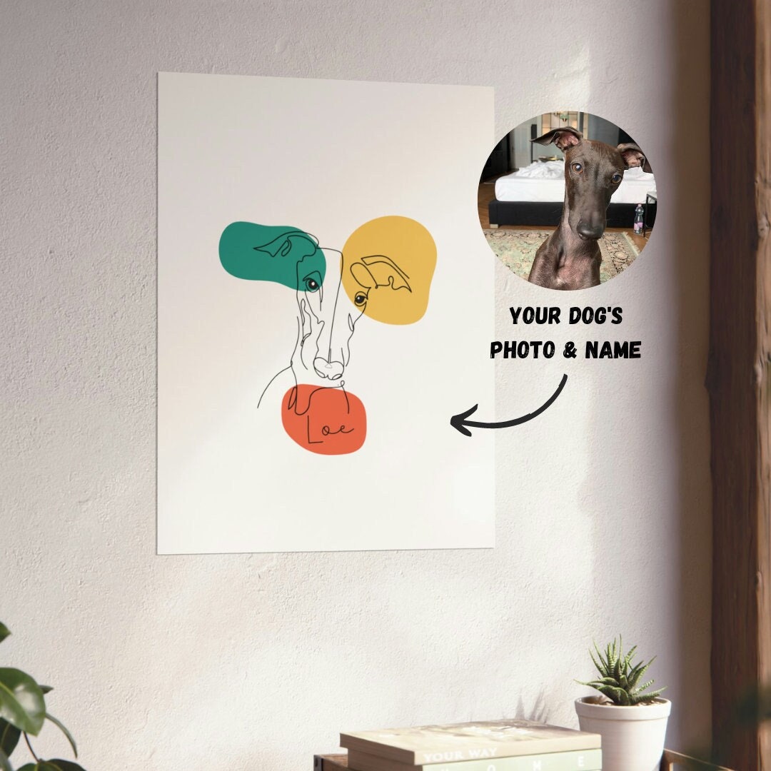 Custom Dog Poster, Personalized Pet Portrait Print, Customized Dog ...