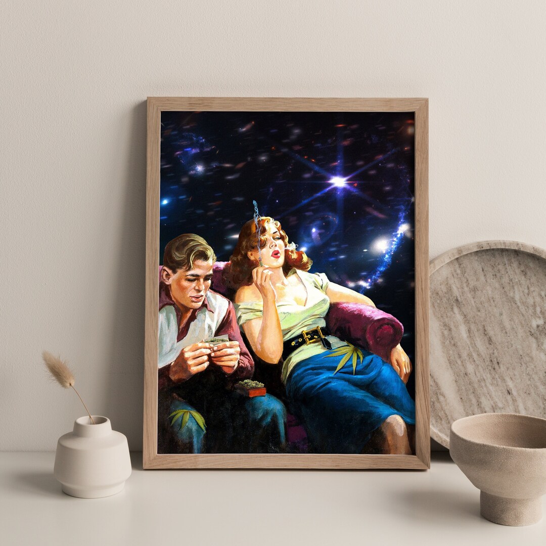 High Level of Chill Weed Poster, Vintage Cannabis Art, Ganja Poster ...