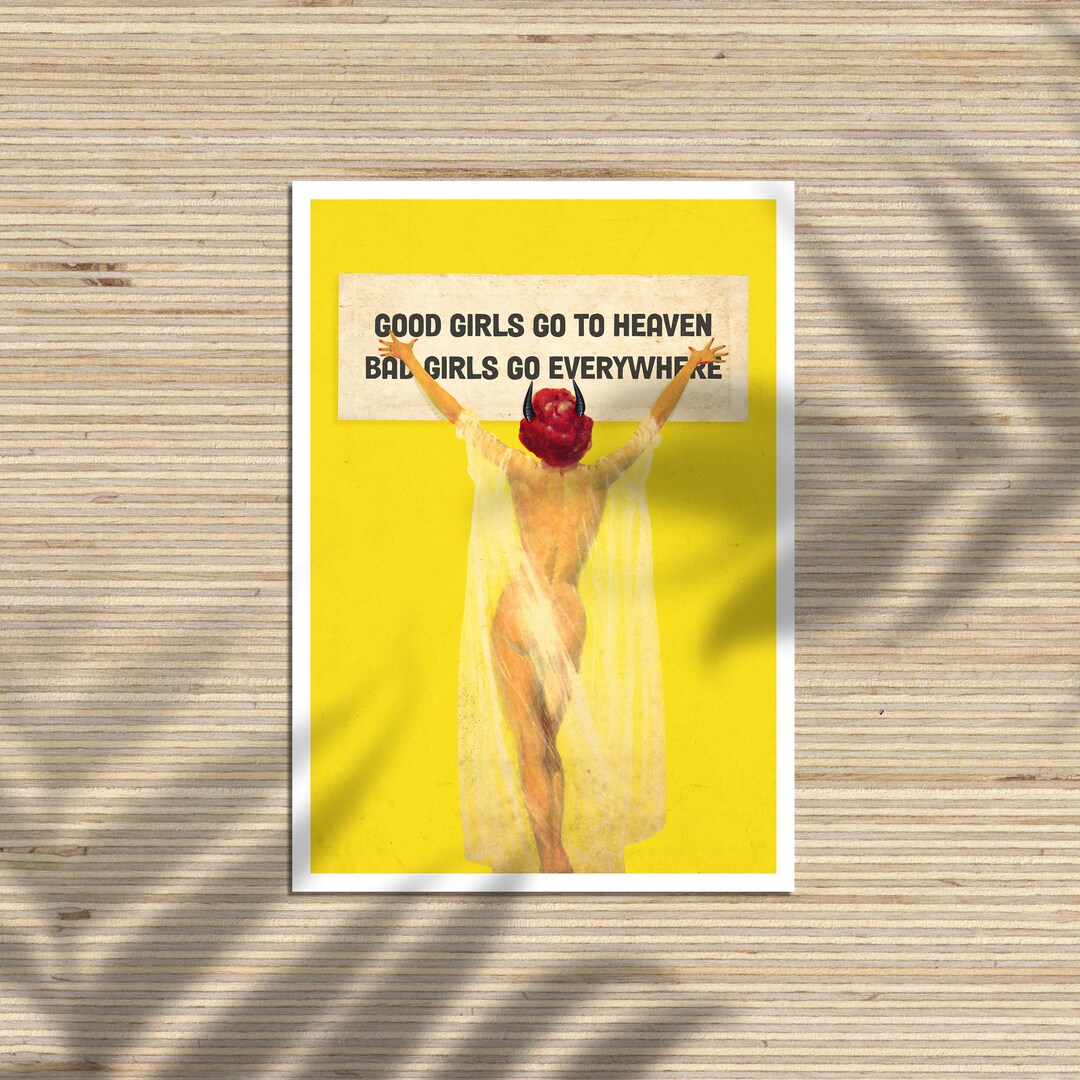 Bad Girls Vintage Collage Art Retro Art Art Print Vintage Poster Pin Up Art Pin Up Girl