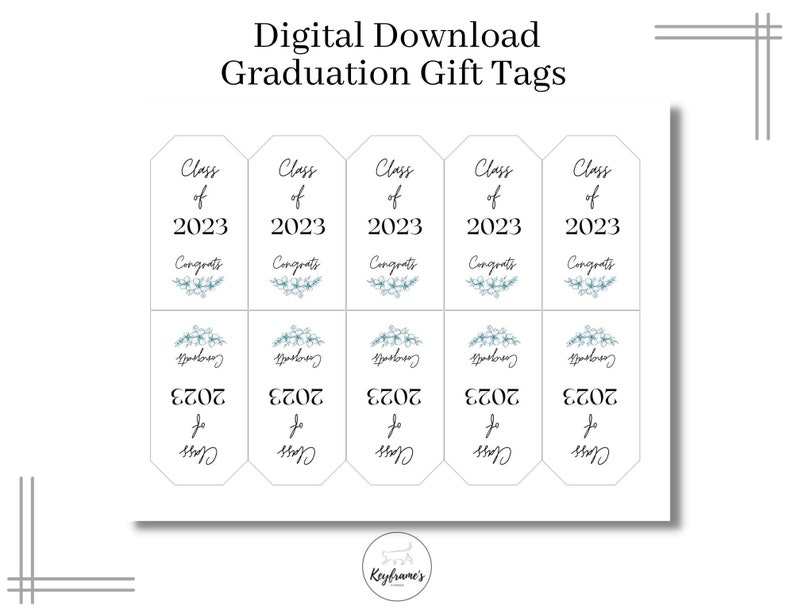 2023 Printable Graduation Gift Tags, Congrats Grad Gift Tag, Instant ...