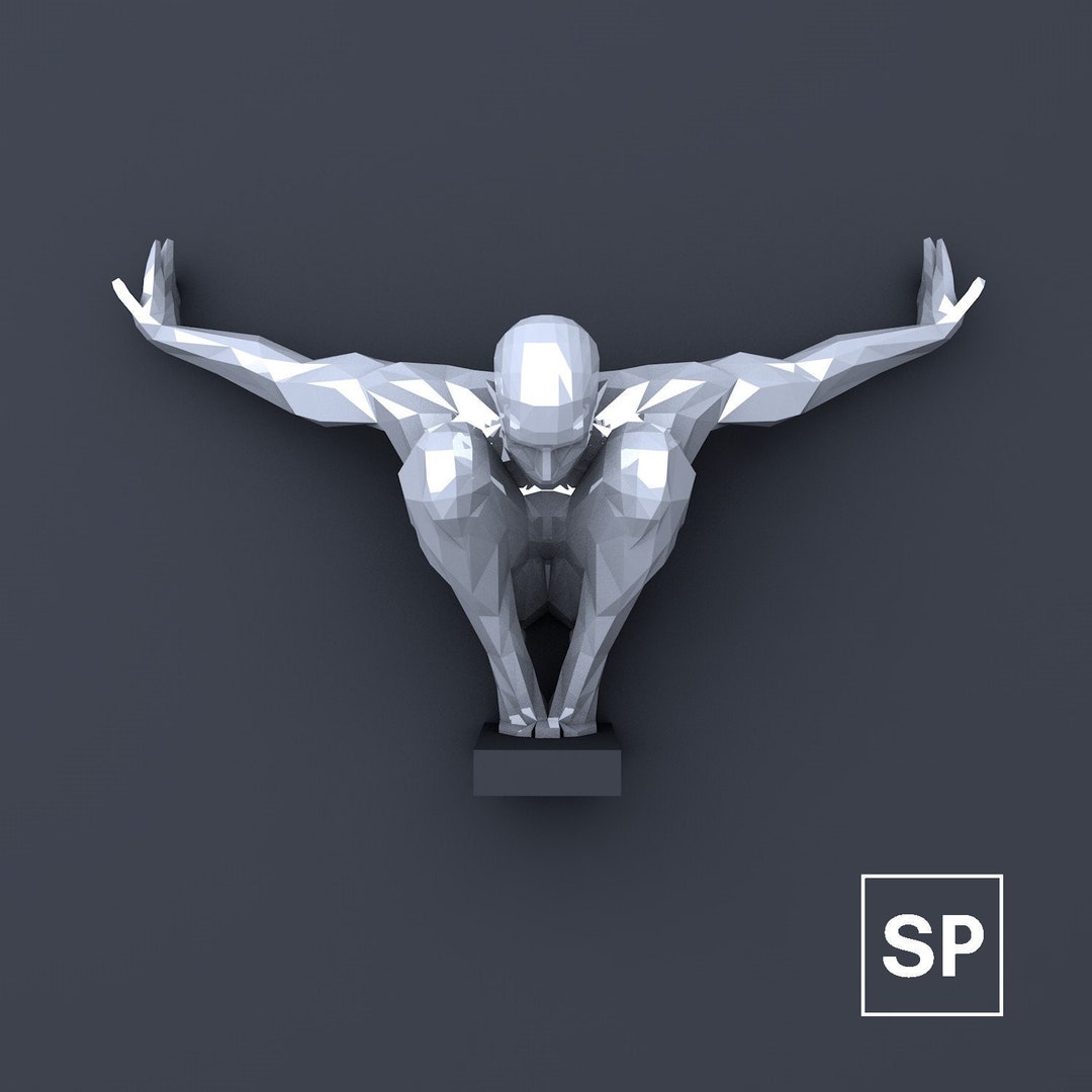 Human Flying, Swimmer, Papercraft, Human Sculpture, Interior Design ...