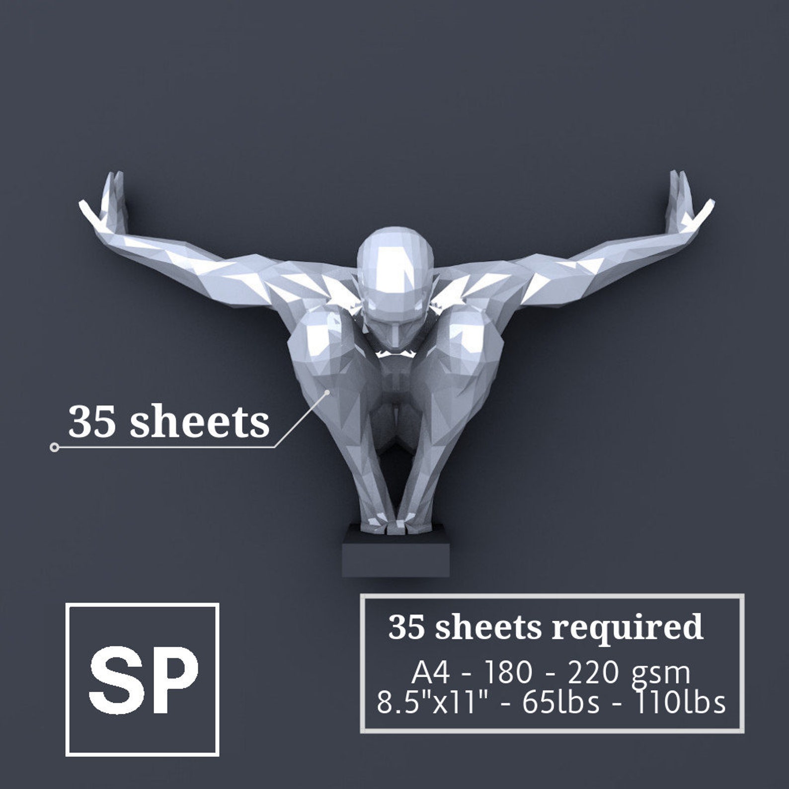 Human Flying, Swimmer, Papercraft, Human Sculpture, Interior Design ...