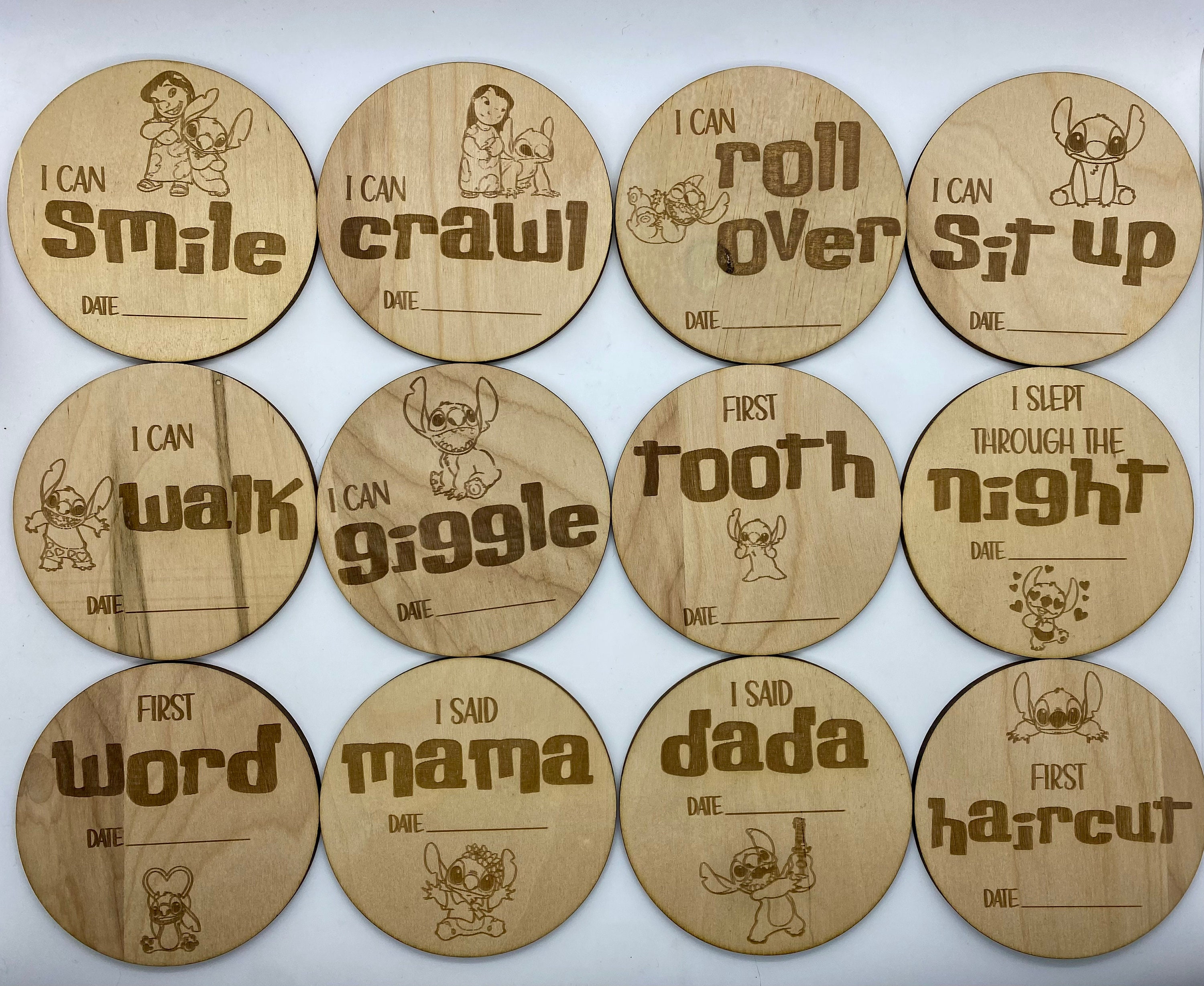 Stitch (& Lilo) Baby Monthly Milestones - Etsy