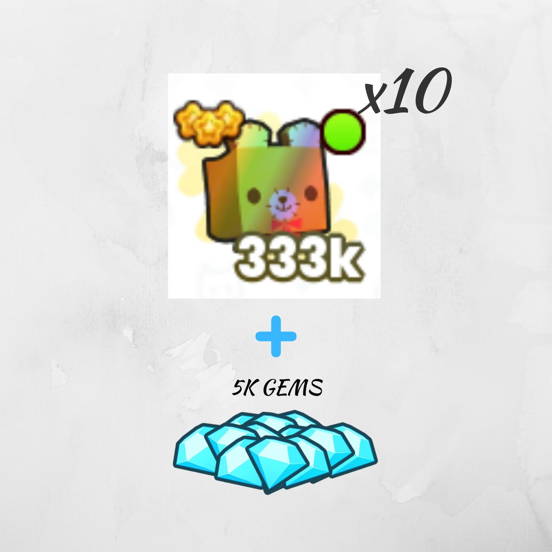Pet Simulator 99 10x Rainbow Teddy Bear 5K Gems Bonus - Etsy