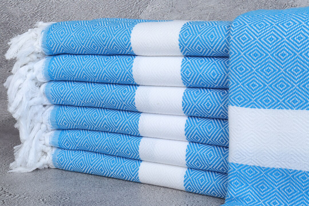Personalized Gift Box Towel, Custom Turkish Towel, Royal Blue Towel ...