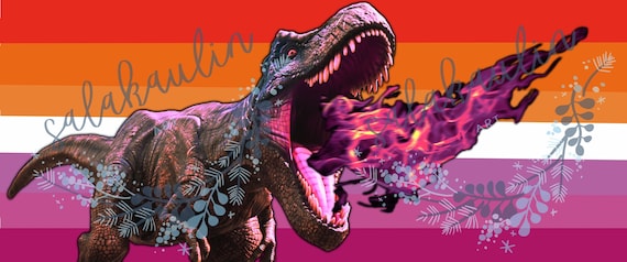 Lesbian Dinosaur Pride Flag Illustration 4K - Etsy
