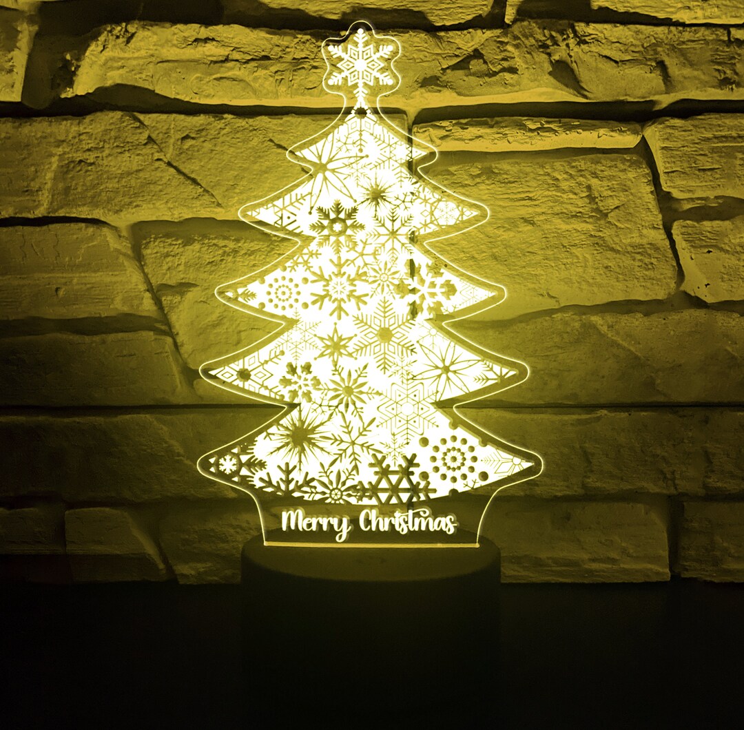 Christmas Tree 3D Lamp/light Digital File ,laser Cutting File Svg, Ai ...