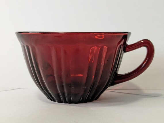 Anchor Hocking Ruby Red Glass Punch Mug - Etsy