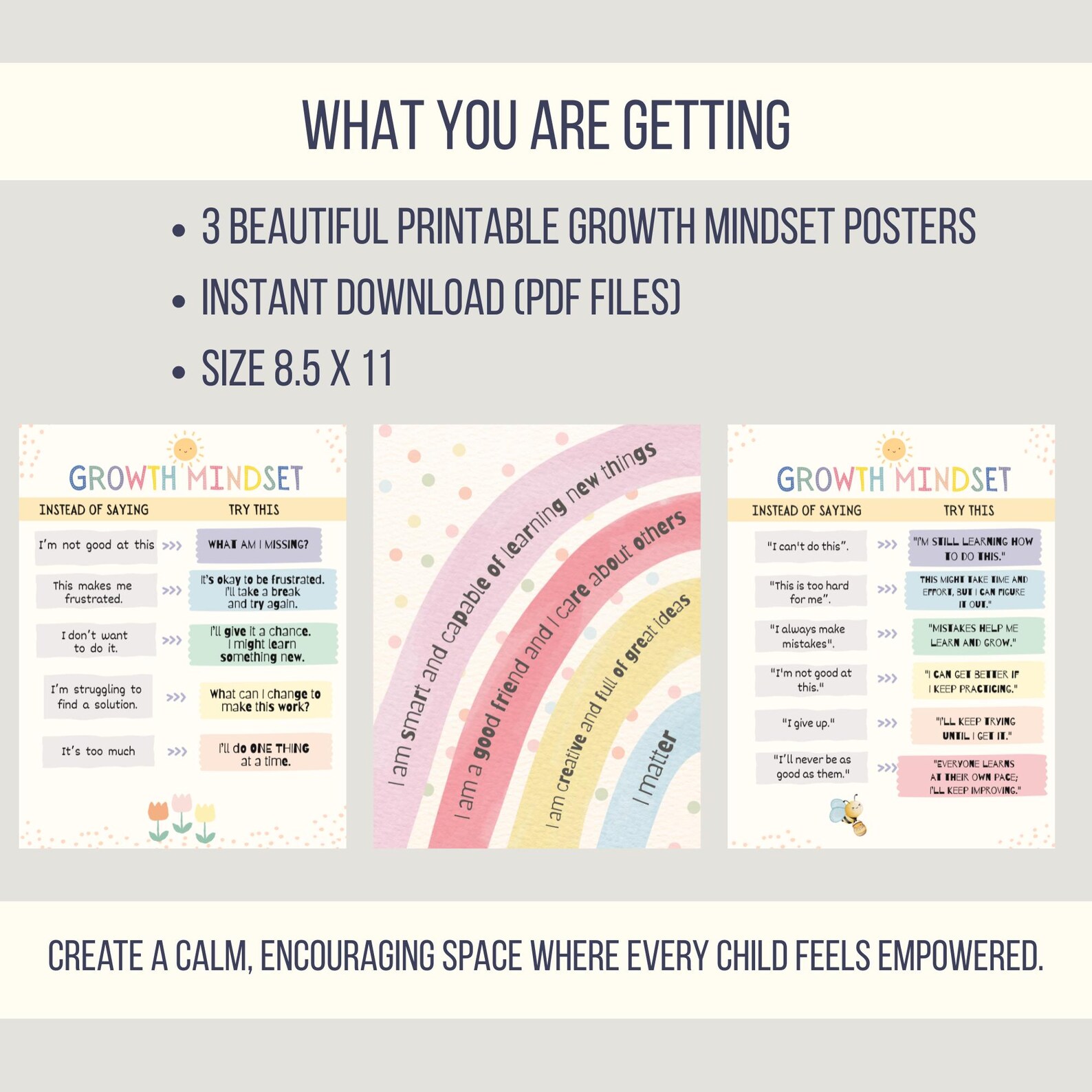 Boho-inspired Printable Posters With Empowering Affirmations, Perfect ...