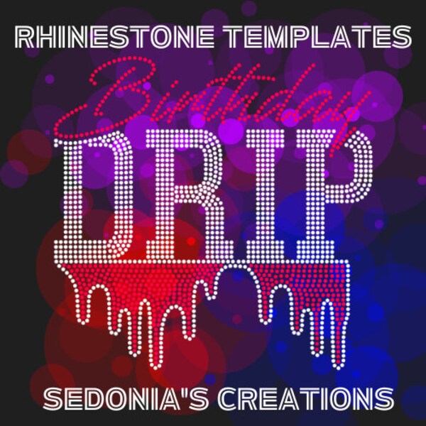 Rhinestone Drip Template - Etsy