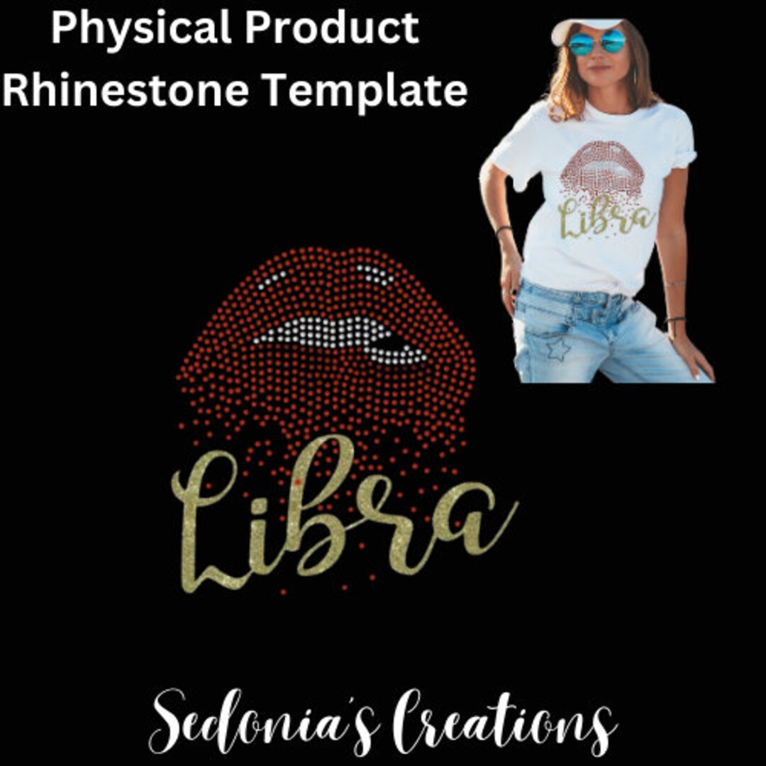 Libra Rhinestone and Vinyl Template Zodiac Sign Lips Kiss Rhinestone ...