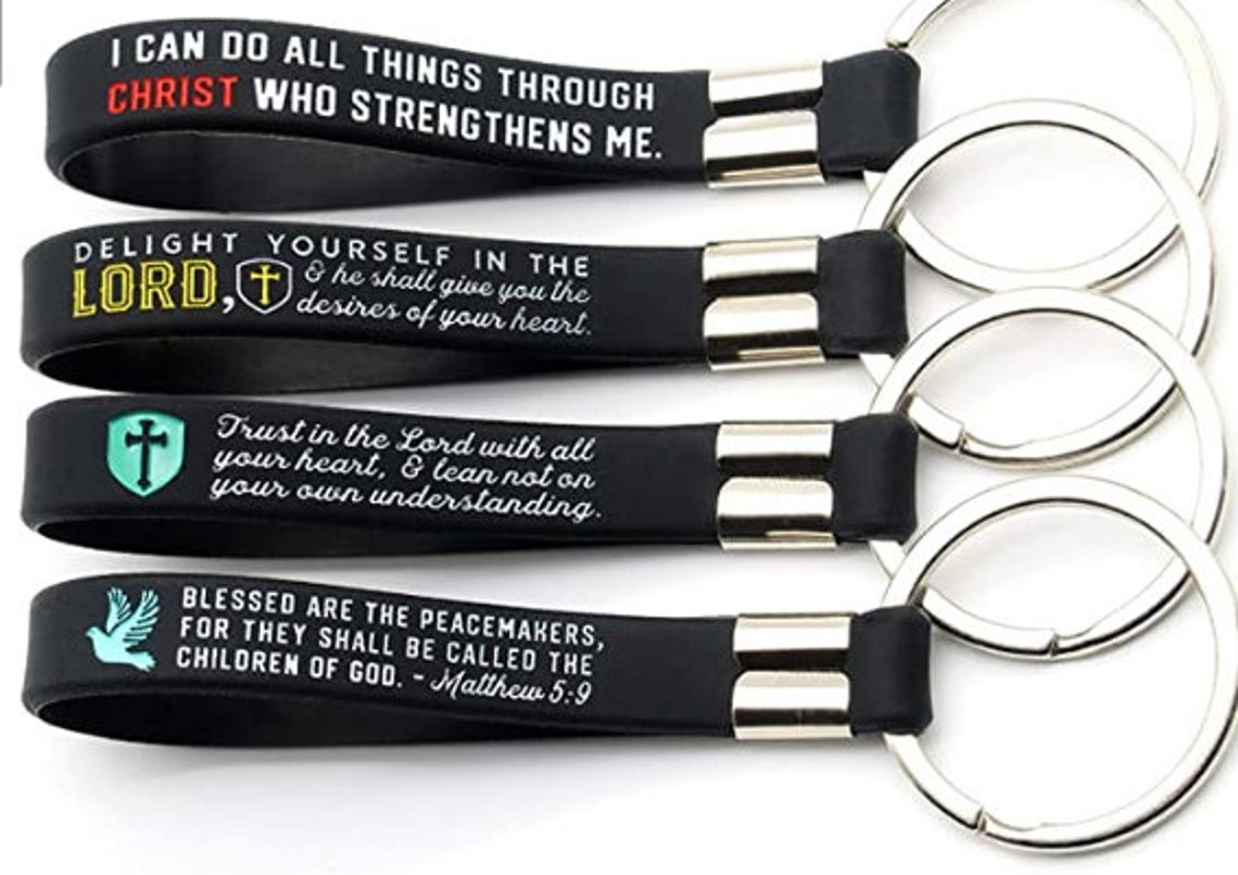 Religious Keychains With Bible Verses Scripture Gifts - Etsy