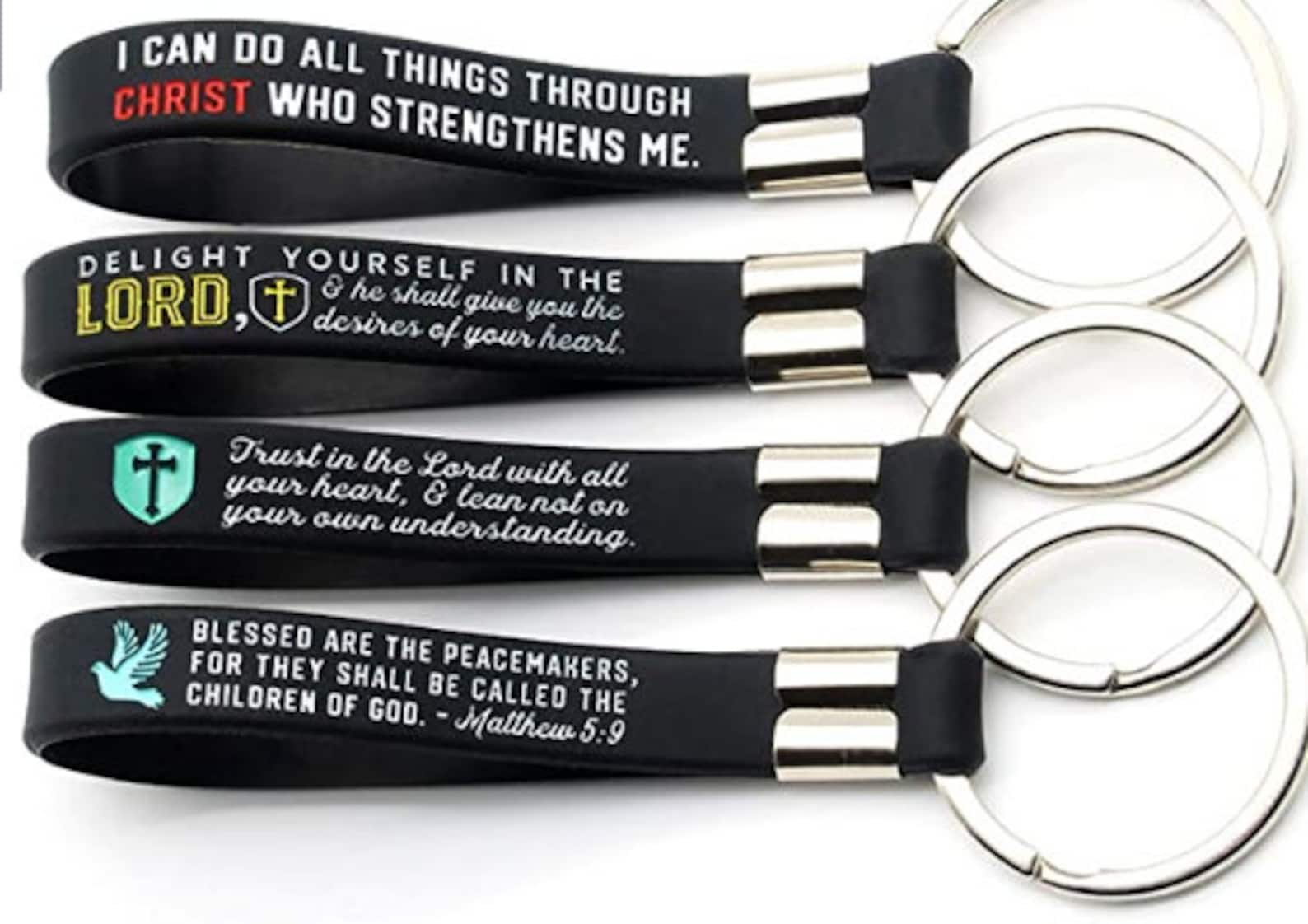 Religious Keychains With Bible Verses Scripture Gifts - Etsy