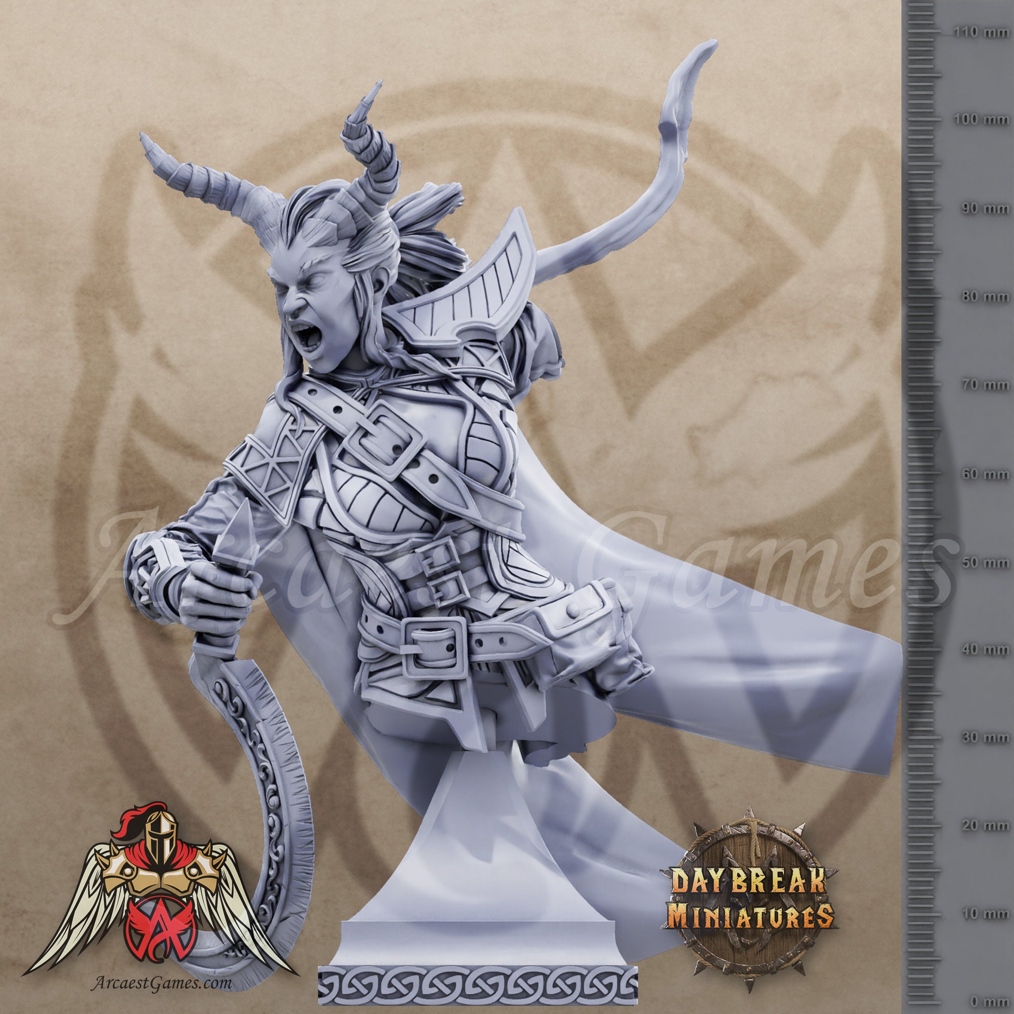 Gretchen Bylander | Female Tiefling Bust to Paint Dungeons Dragons ...
