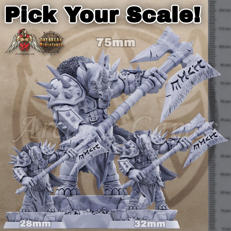 Dios Rhinofolk Miniature Dungeons Dragons Dnd Rhinofolk Mini D&D ...
