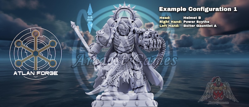 Wai-toa Shark Knight Aegis Captain Mini Grimdark Marine Tabletop ...