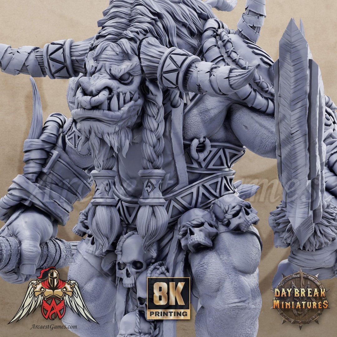 Tumnus Greathoove 32mm Scale Minotaur / Tauren Miniature for Dungeons ...