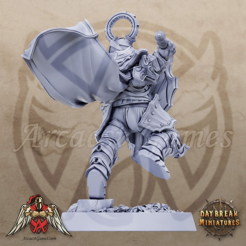 Roland 32mm Scale Knight Templar Paladin Miniature Dungeons Dragons Dnd ...