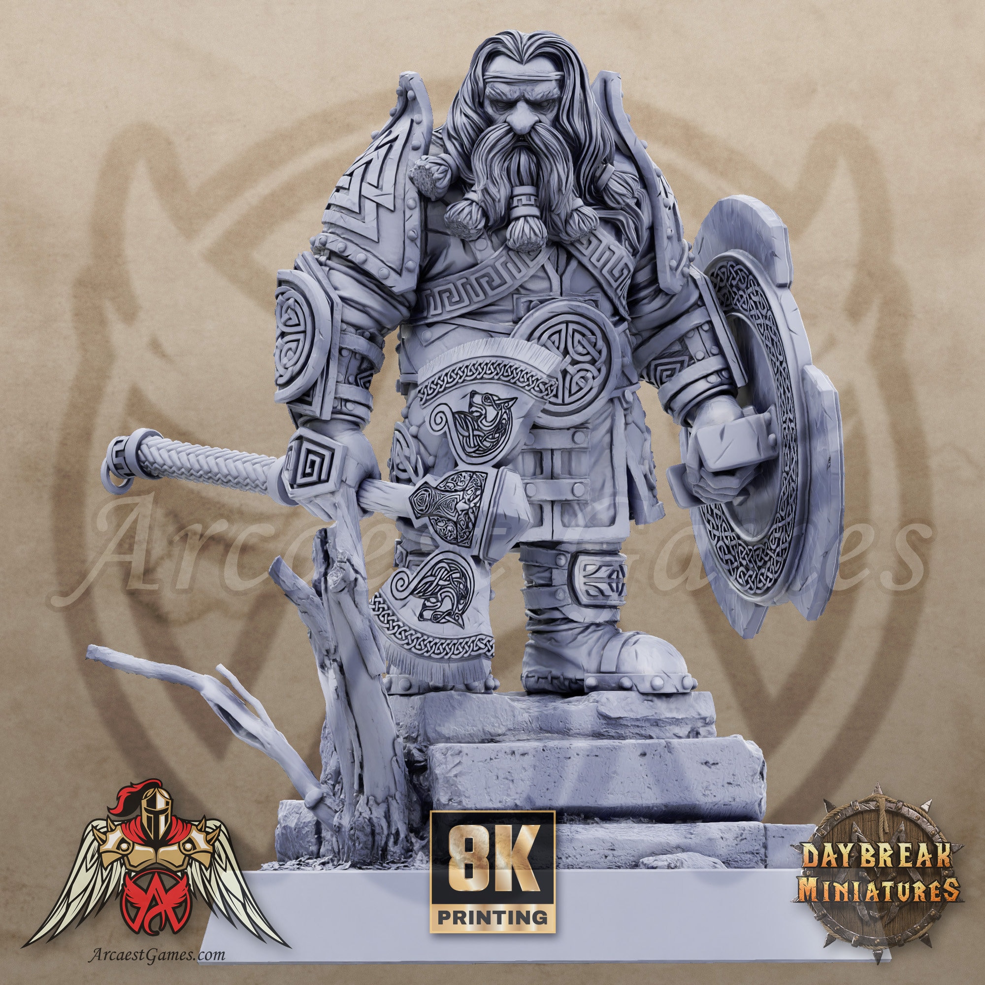 Ragnar Stoner 32mm Scale Dwarf Miniature for Dungeons Dragons Dnd Mini ...