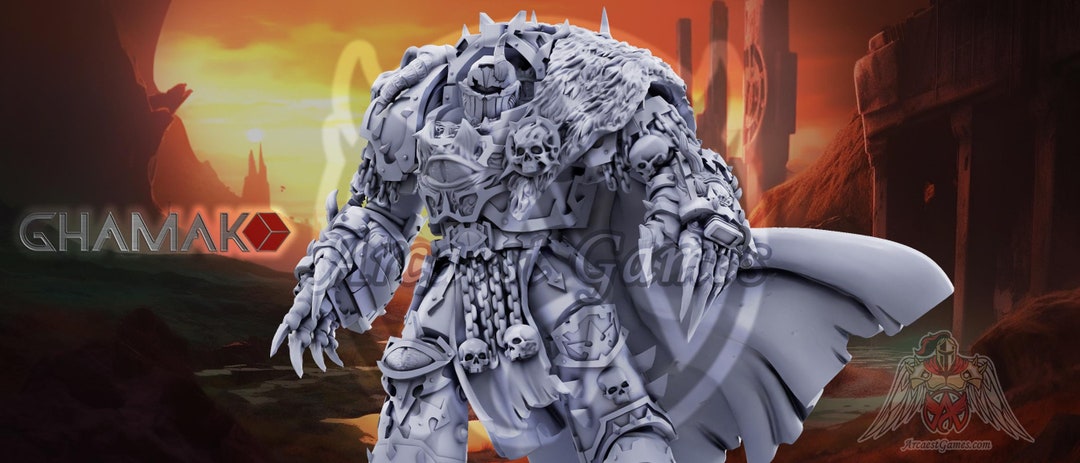 Asmodeus Supreme Heretic, Grimdark Chaos Warlord Mini, Unofficial Dark ...