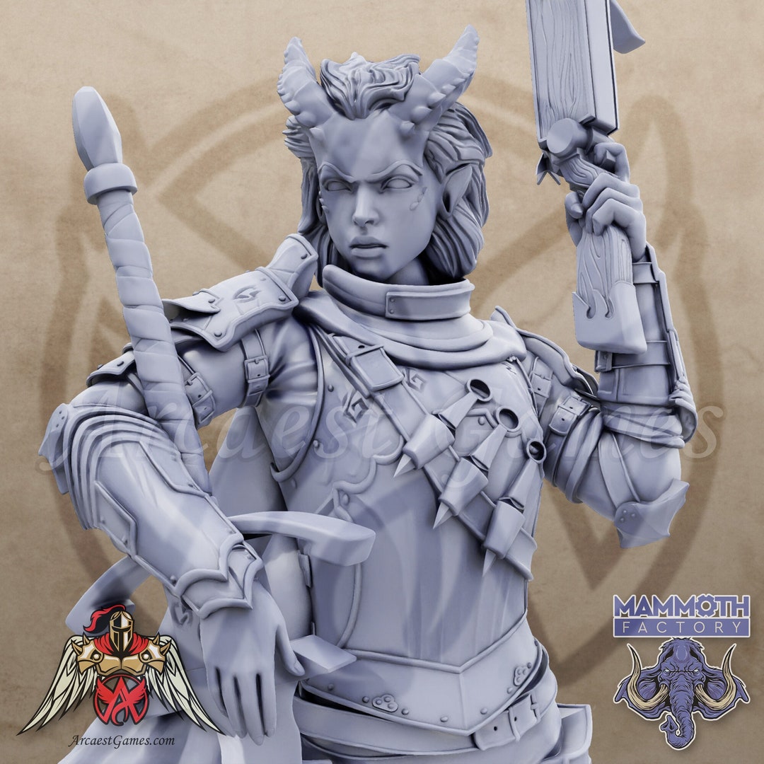 Tiefl Treiys Female Tiefling Paladin Ranger Miniature Dungeons Dragons ...