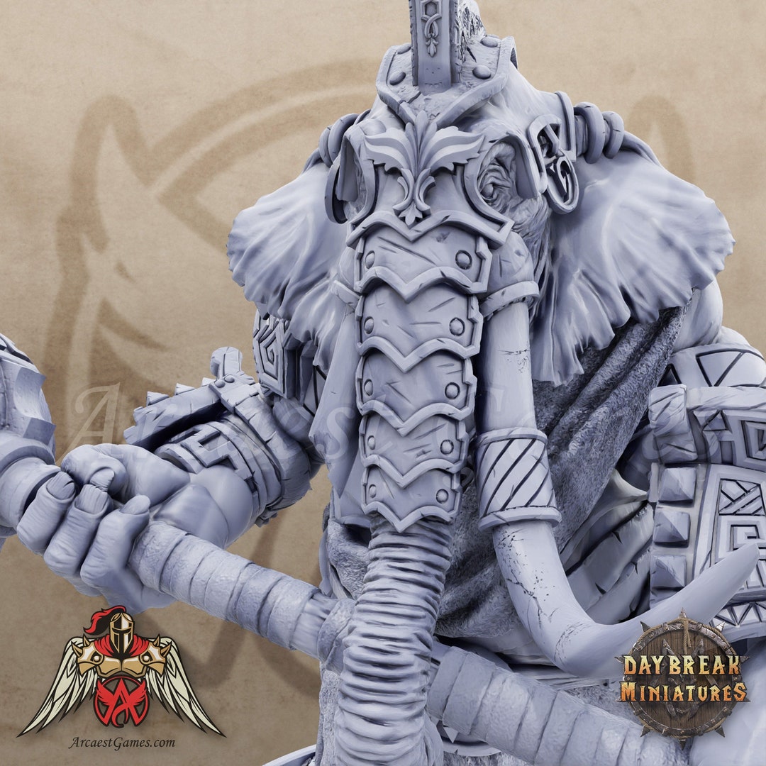 Shurbe Elephant Folk Loxodon Oliphant Miniature Dungeons Dragons Dnd Mini Oliphants Of Red Ridge 