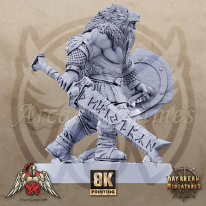 Magnar Runeblade Viking Miniature Dungeons Dragons Dnd Barbarian Mini ...