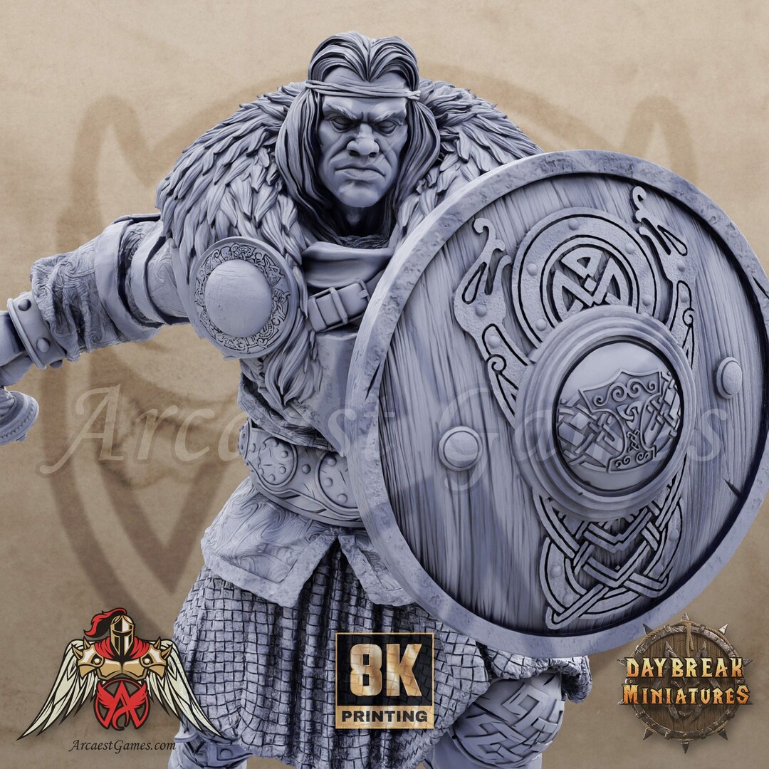 Garleif Ravenwing Viking Miniature Dungeons Dragons Dnd Barbarian Mini ...