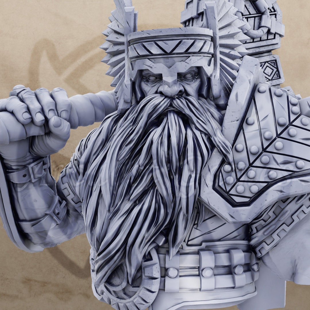 Lmar Hakka | Dwarf Bust to Paint Dungeons Dragons Dnd Dwarf Bust ...