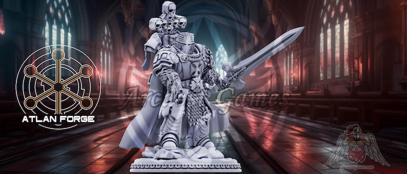 Space Knight Templar Commander Mini Grimdark Marine Tabletop UNOFFICIAL ...