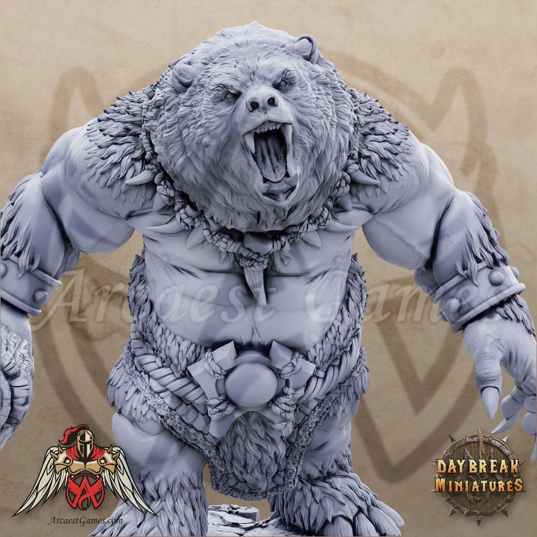 Carnag Angman Bearfolk Barbarian Dungeons Dragons Miniature Dnd Bear ...