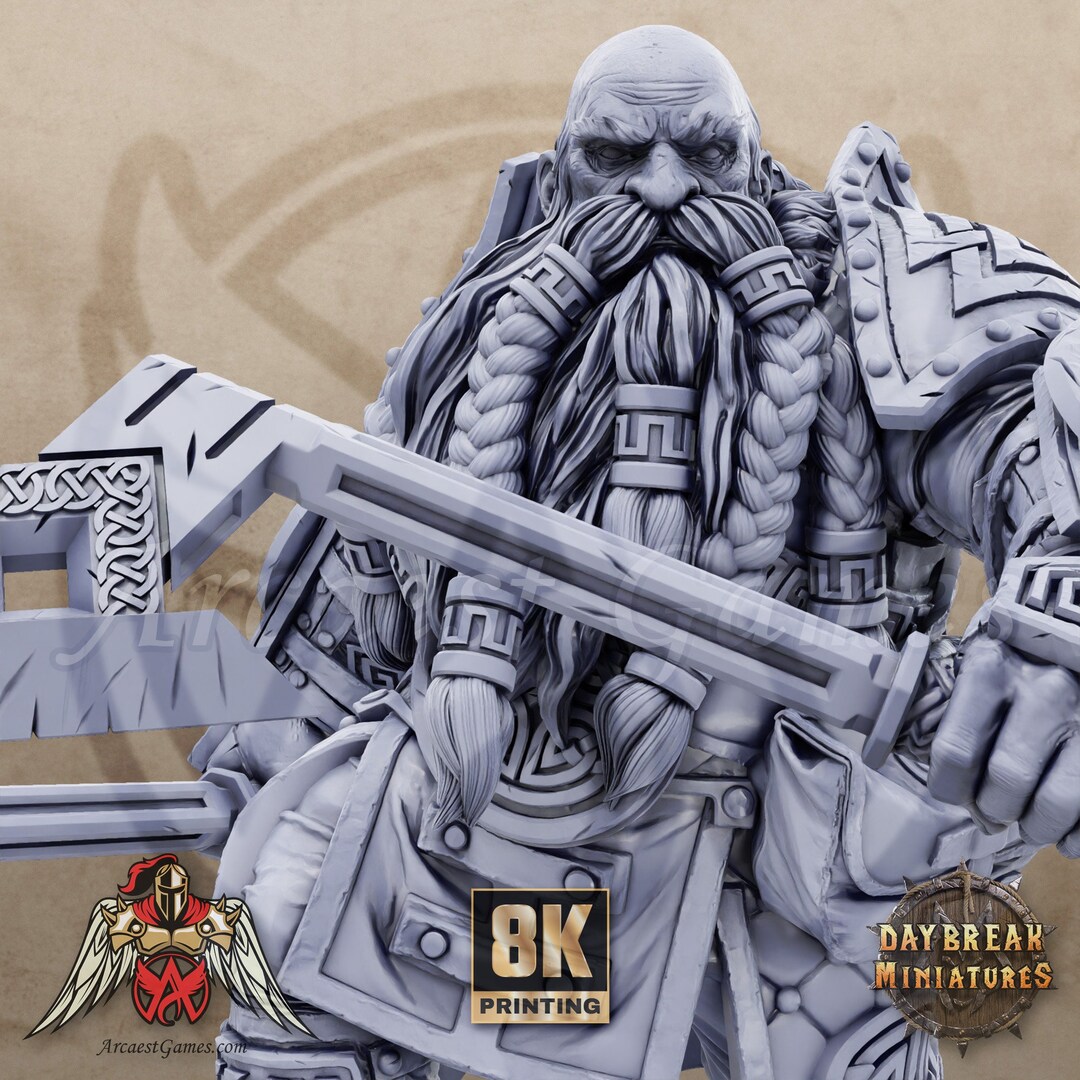 Bouldus 32mm Scale Dwarf Miniature Dungeons Dragons D&D Dnd Dwarf Mini ...