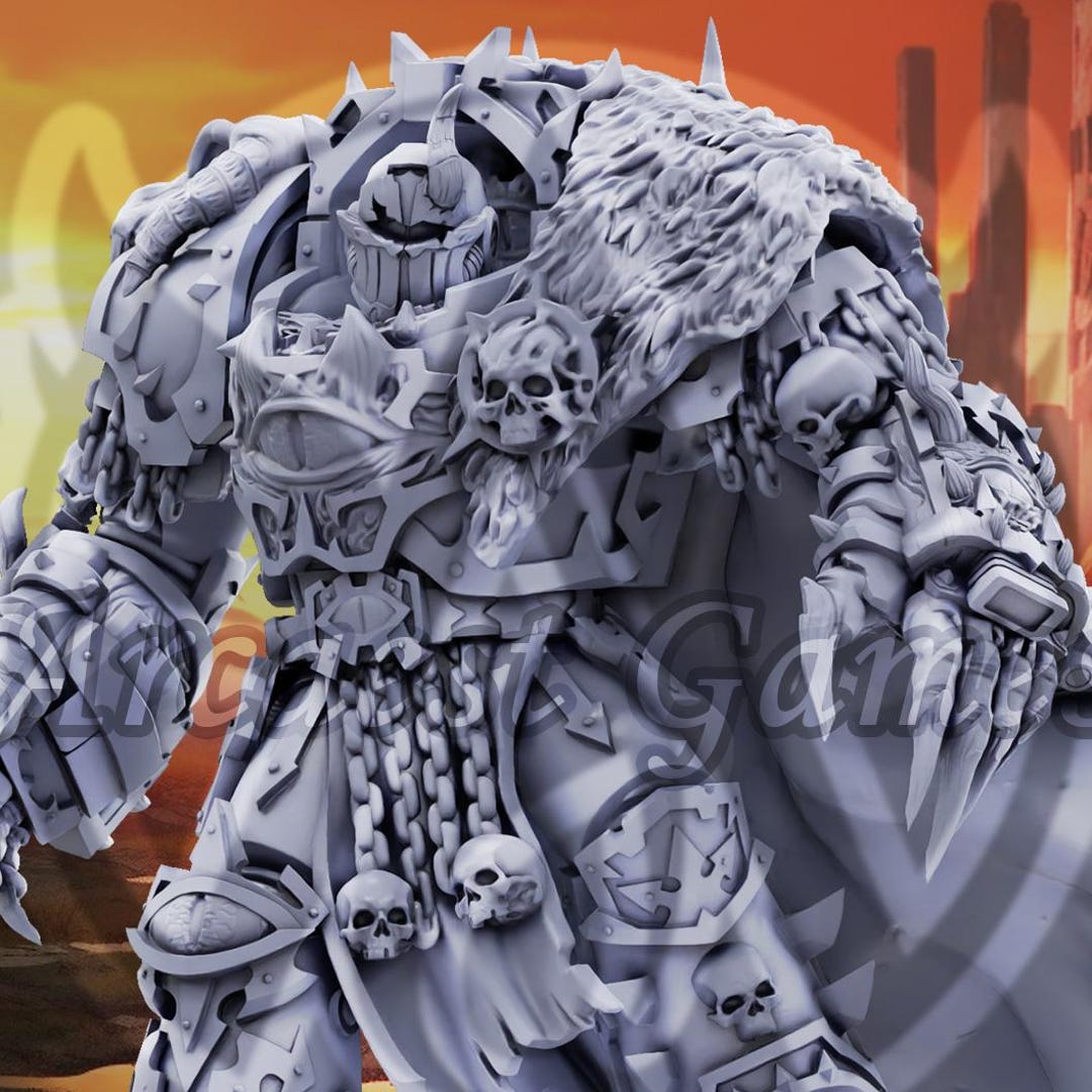 Asmodeus Supreme Heretic, Giant 104mm Tall Grimdark Chaos Warlord Mini ...