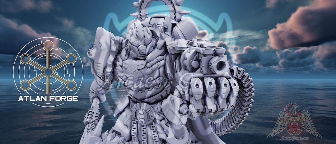 Wai-toa Shark Knight Aegis Captain Mini Grimdark Marine Tabletop ...