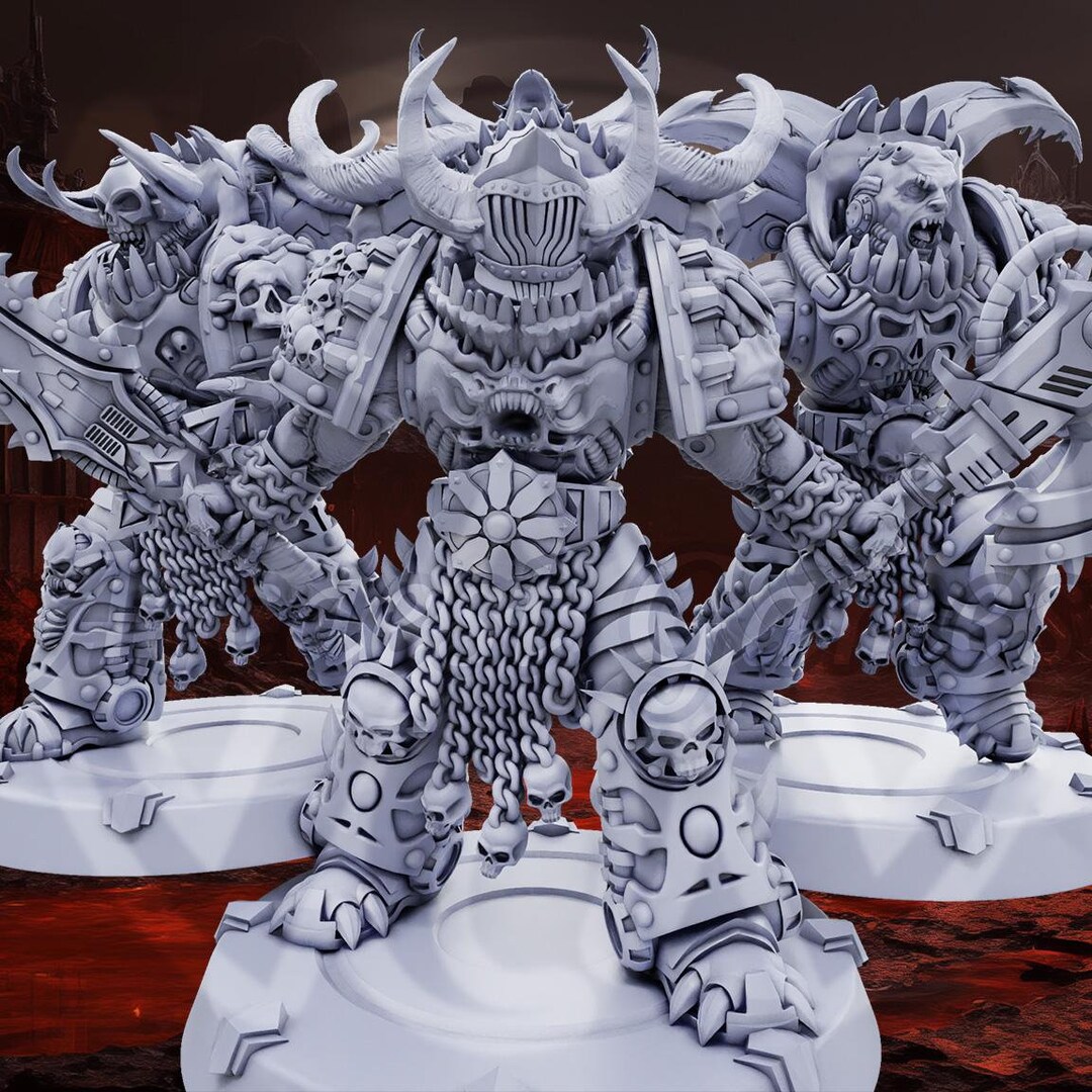 3 Knights of Hades Chaos Champions Grimdark Marines 40K Tabletop Space ...