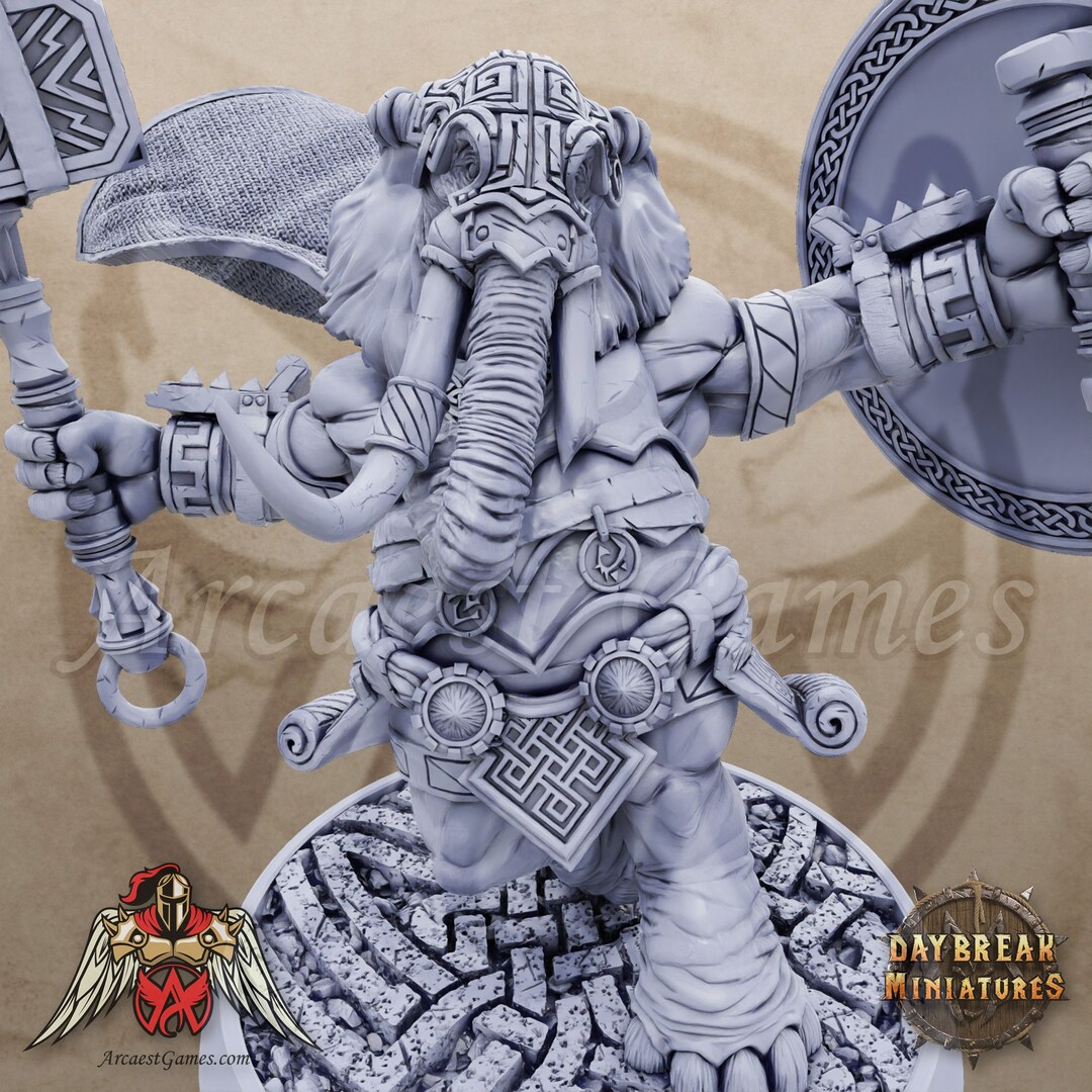 Castor Elephant Folk Loxodon Oliphant Miniature Dungeons Dragons Dnd ...