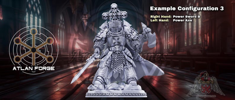 Space Knight Templar Commander Mini Grimdark Marine Tabletop UNOFFICIAL ...