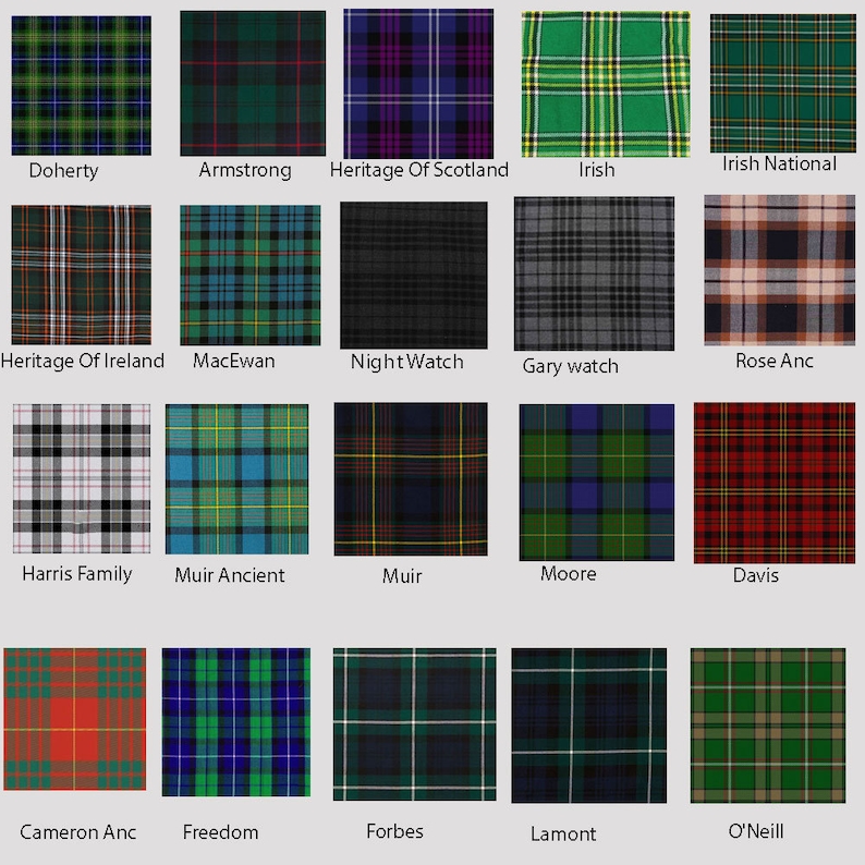Choose Your Clan Tartan Traditional Tartan Kilt Scottish Devon Blue ...