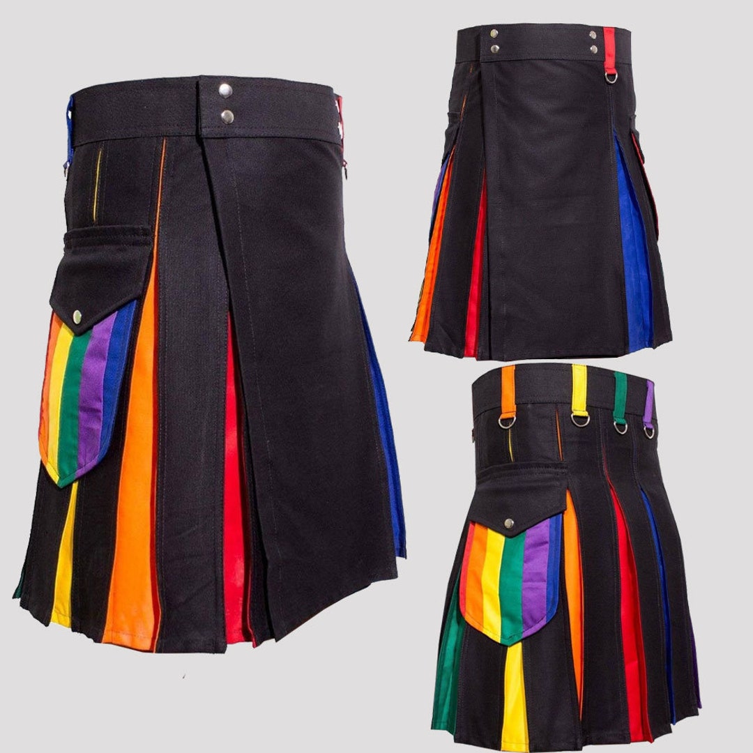Scottish Rainbow Utility Hybrid Kilt - Pride Kilt-lgbt Gay Kilt - Etsy