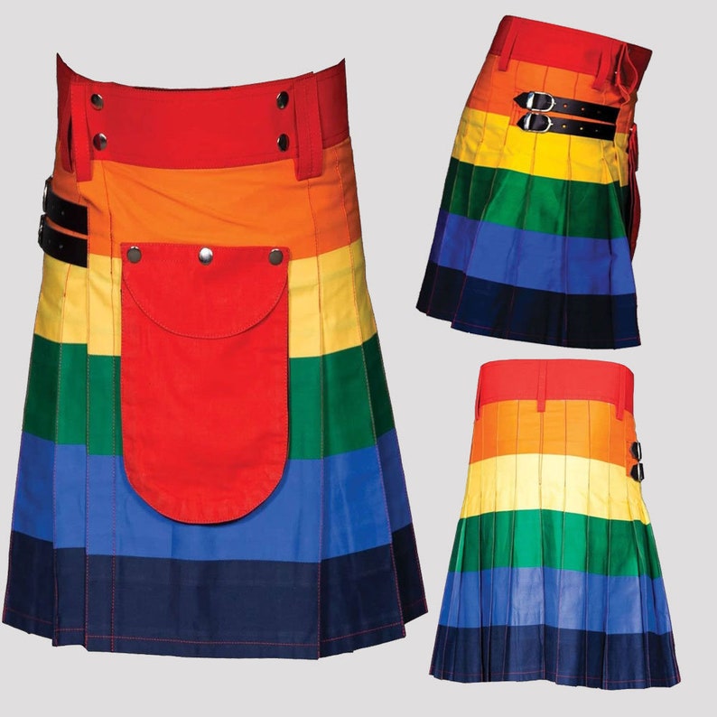 Pride Rainbow Hybrid Kilt-lgbt Gay Kilt - Etsy