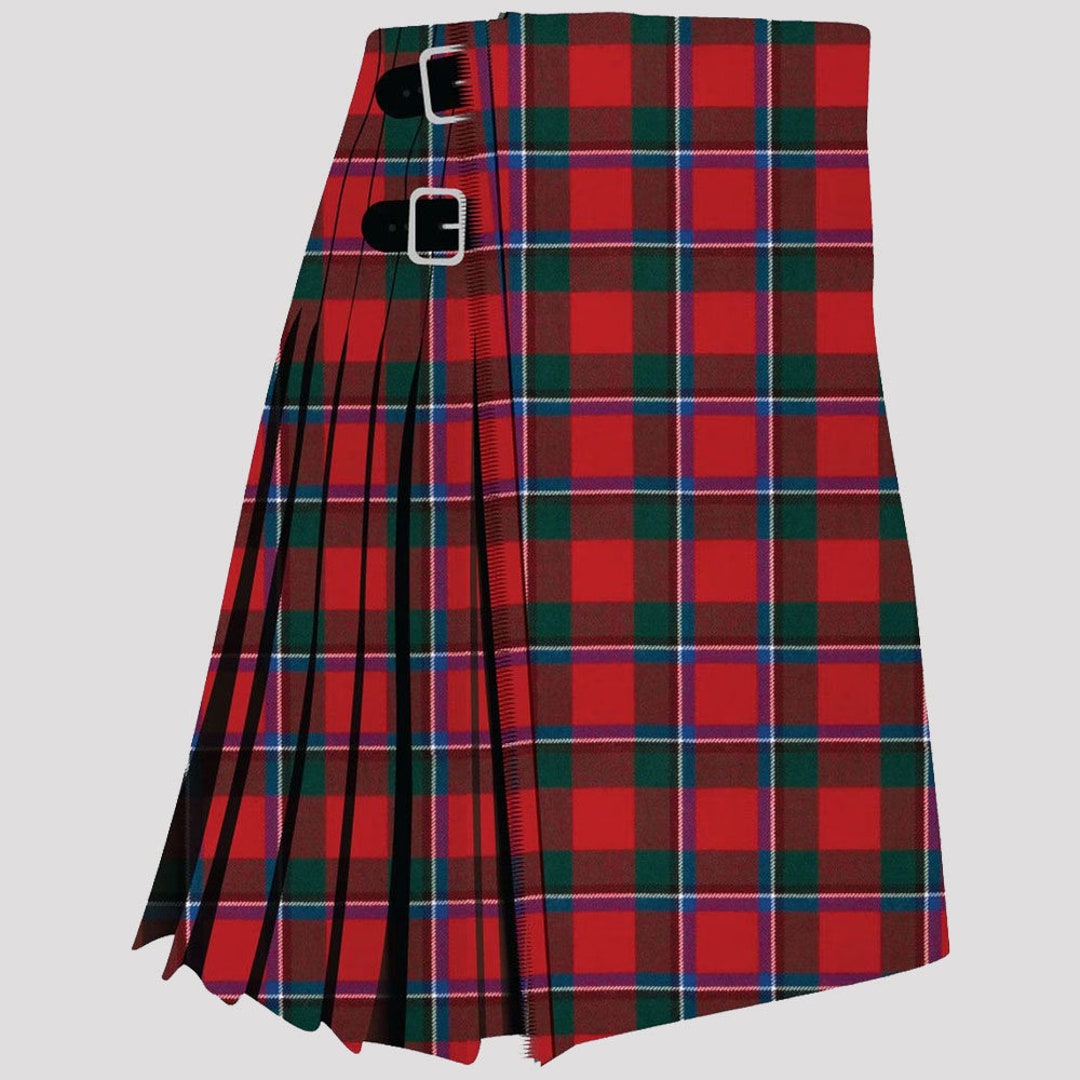Sinclair Red Modern Tartan Kilt - Scottish Handmade Men's Traditional-8 ...